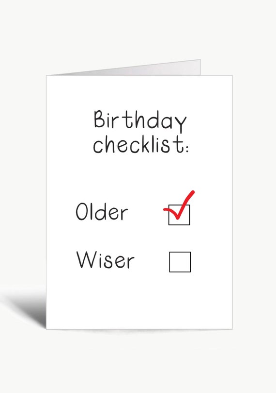 Birthday Checklist / Birthday Card - Etsy