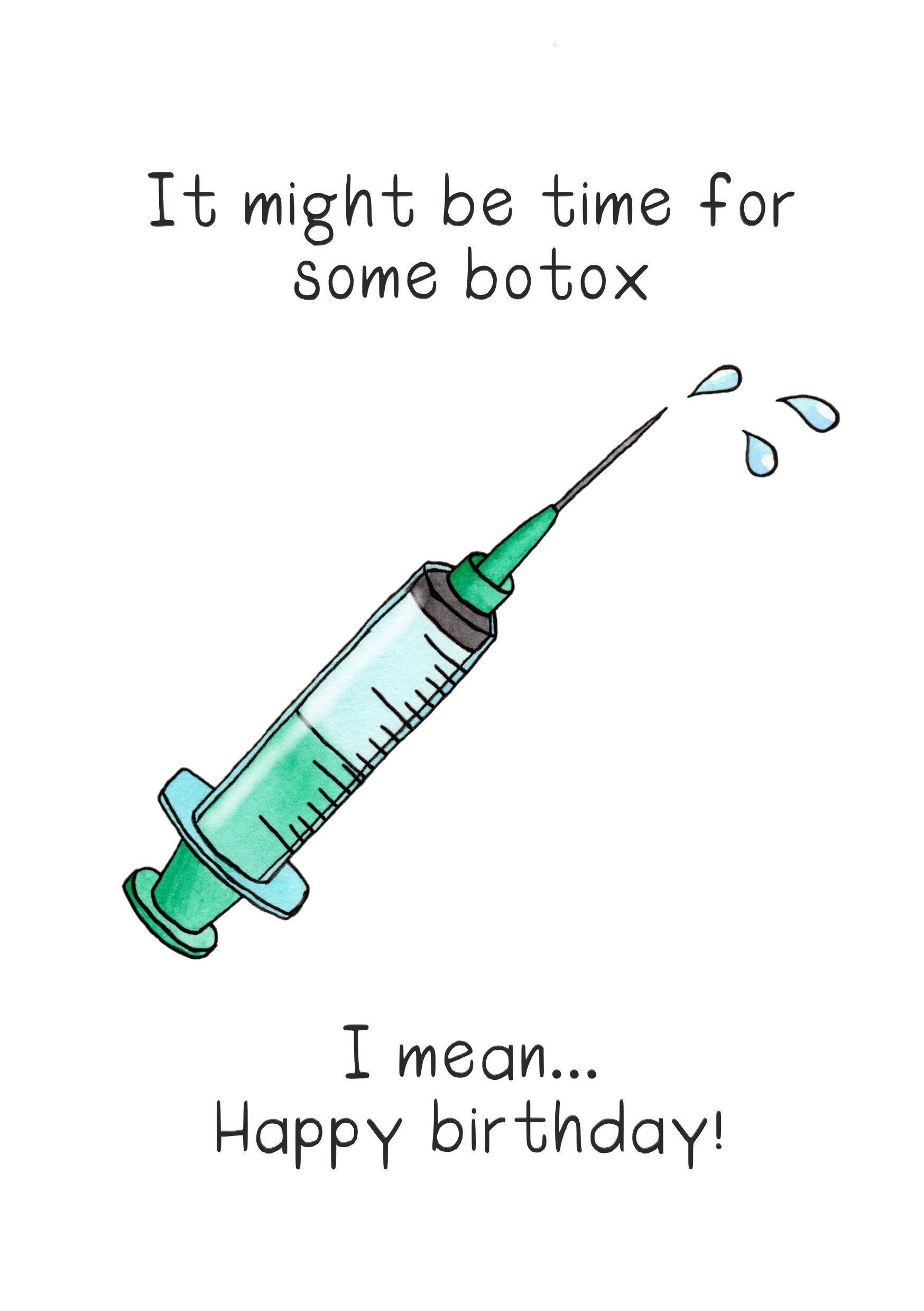 It Might Be Time for Some Botox / Birthday Card - Etsy