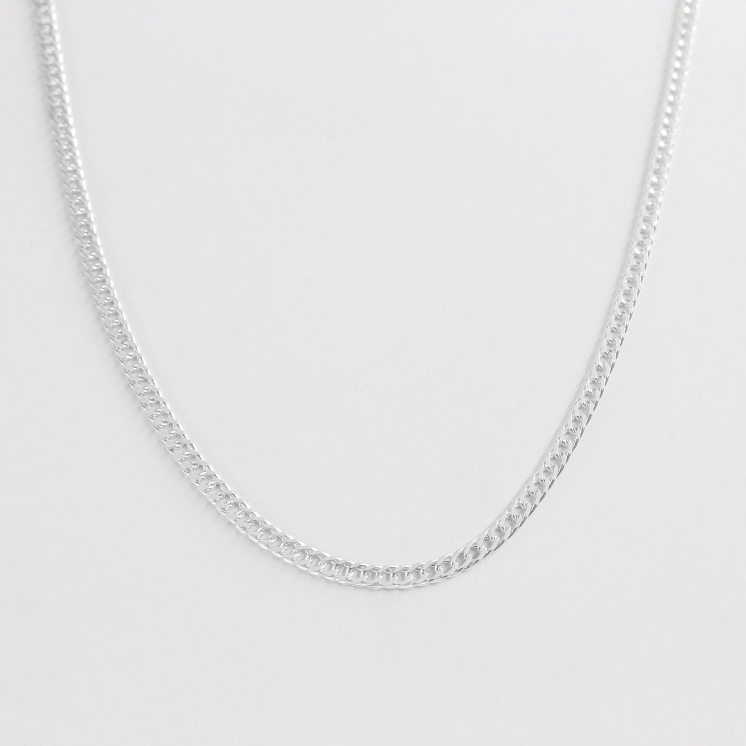 Double Curb Sterling Silver Miami Cuban Link Chain Necklace 24'' Brilho ...