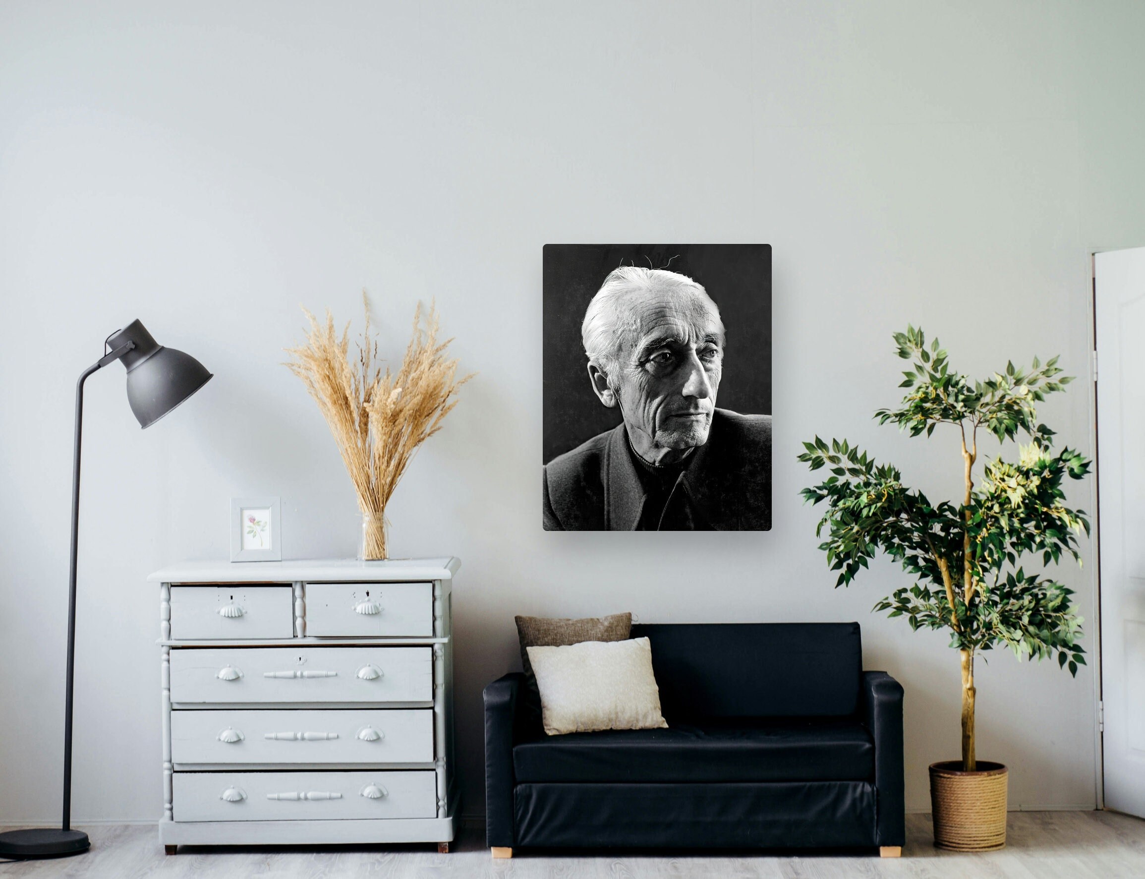 Jacques Cousteau Portrait, Black and White Photography Wall Art - Etsy