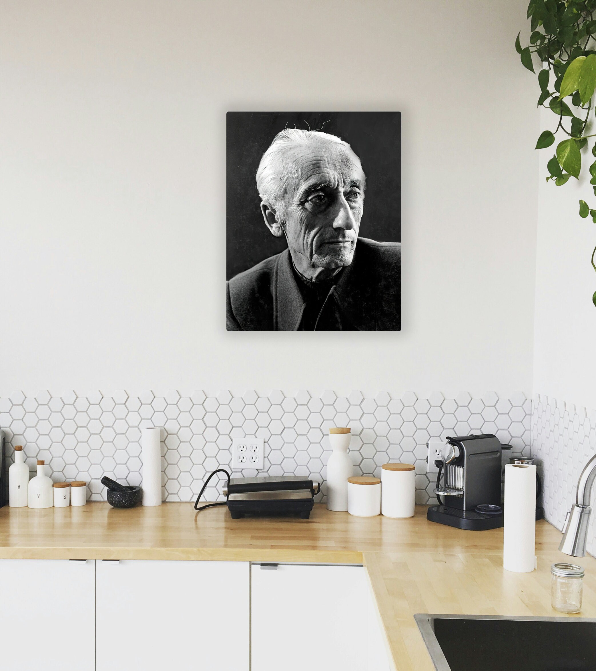 Jacques Cousteau Portrait, Black and White Photography Wall Art - Etsy