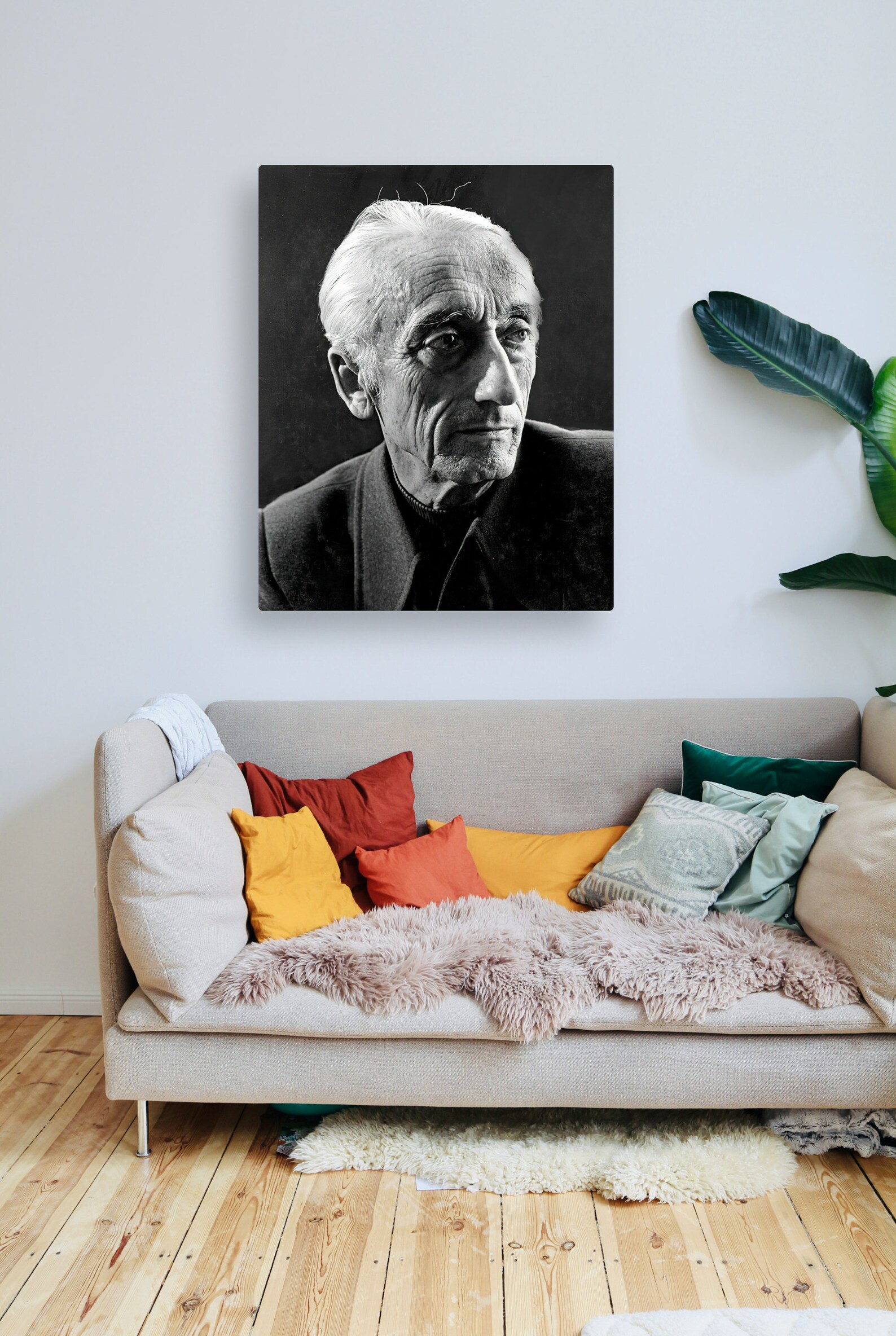 Jacques Cousteau Portrait, Black and White Photography Wall Art - Etsy
