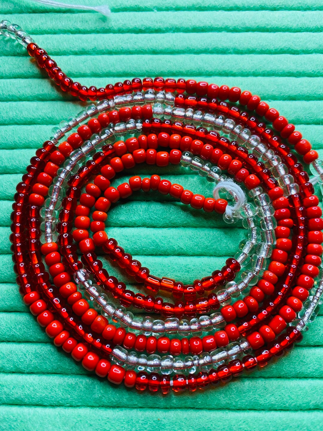 Waist Bead Ruby Red, Belly Chain , Permanent Body Jewelry, Ghana Waist ...