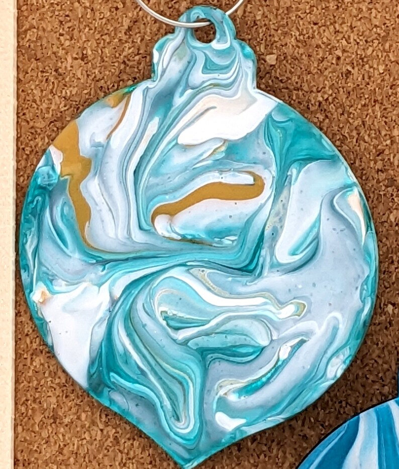 Hand-painted Christmas Ornaments - Turquoise - Etsy