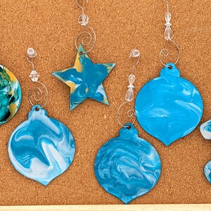 Hand-painted Christmas Ornaments - Turquoise - Etsy