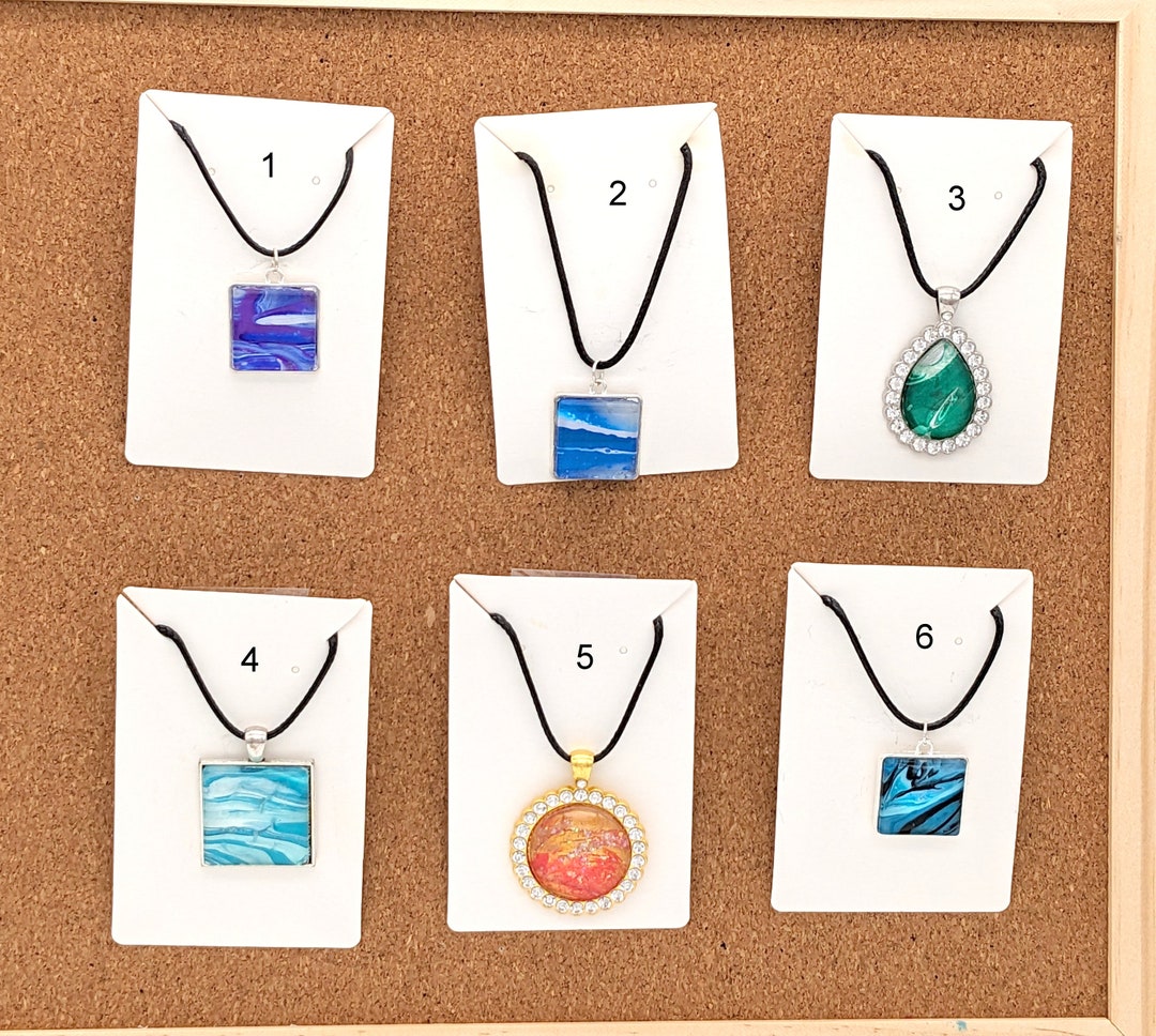 Acrylic Pour Paint Skin Necklaces - Etsy