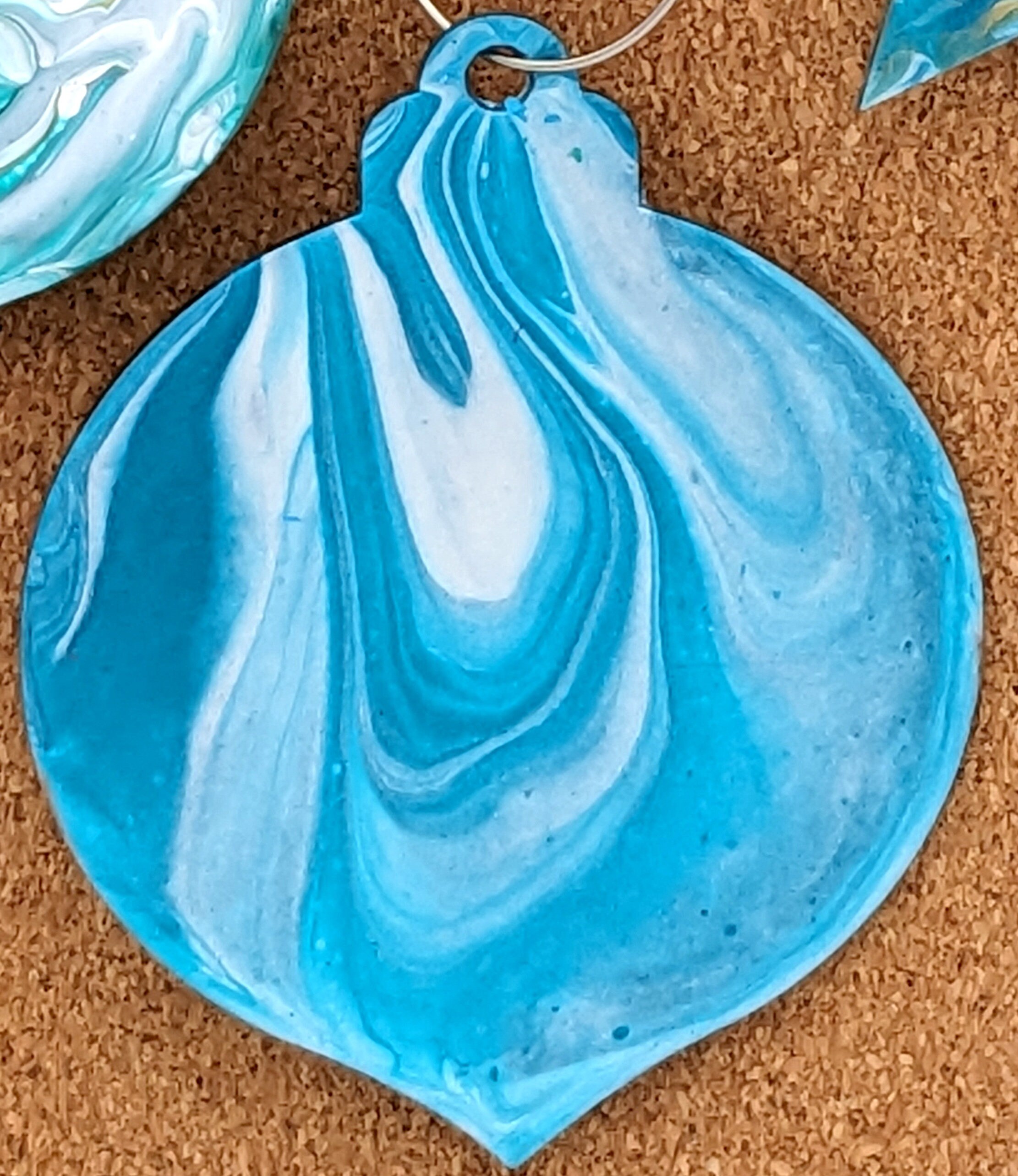 Hand-painted Christmas Ornaments - Turquoise - Etsy