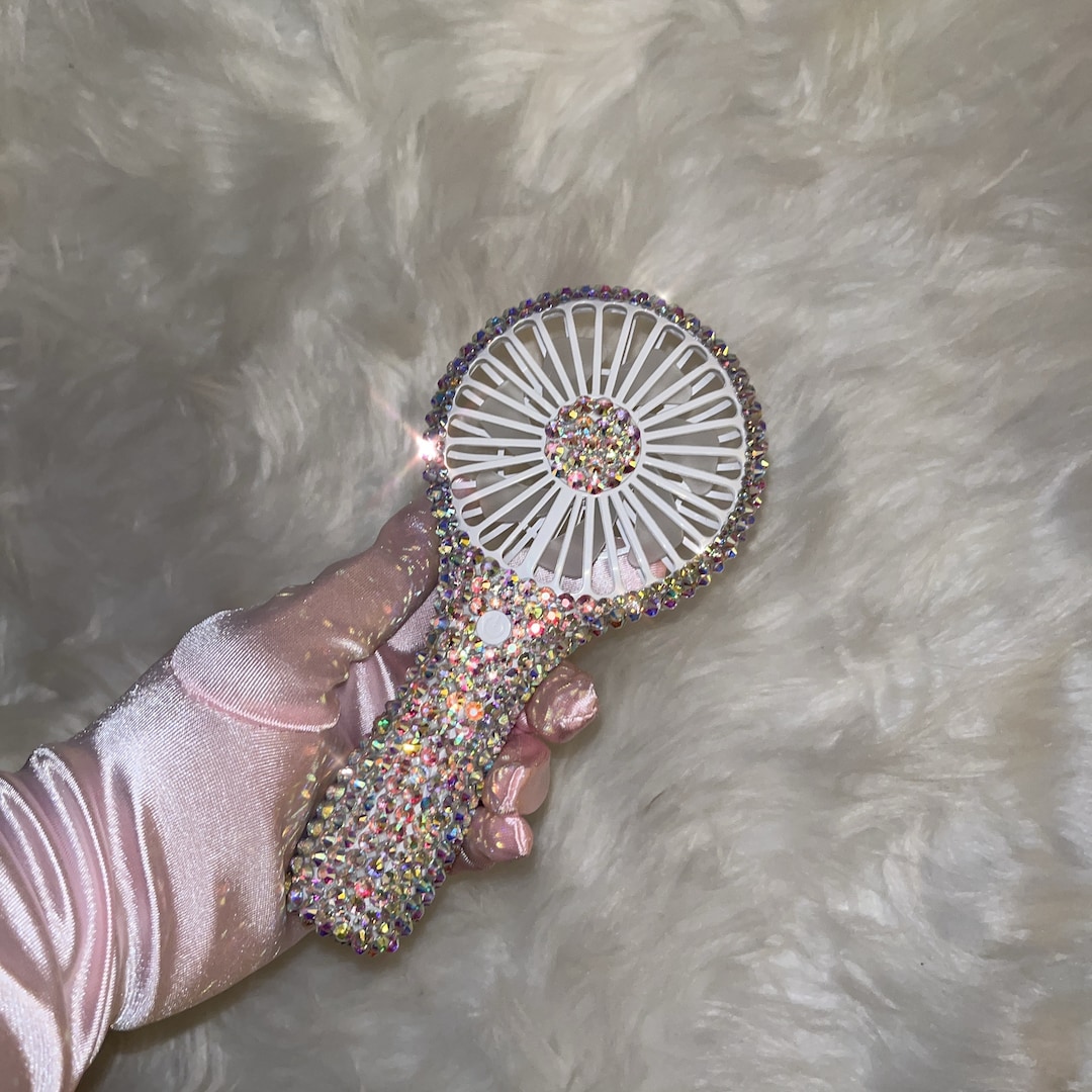 Bedazzled Handheld Fan - Etsy