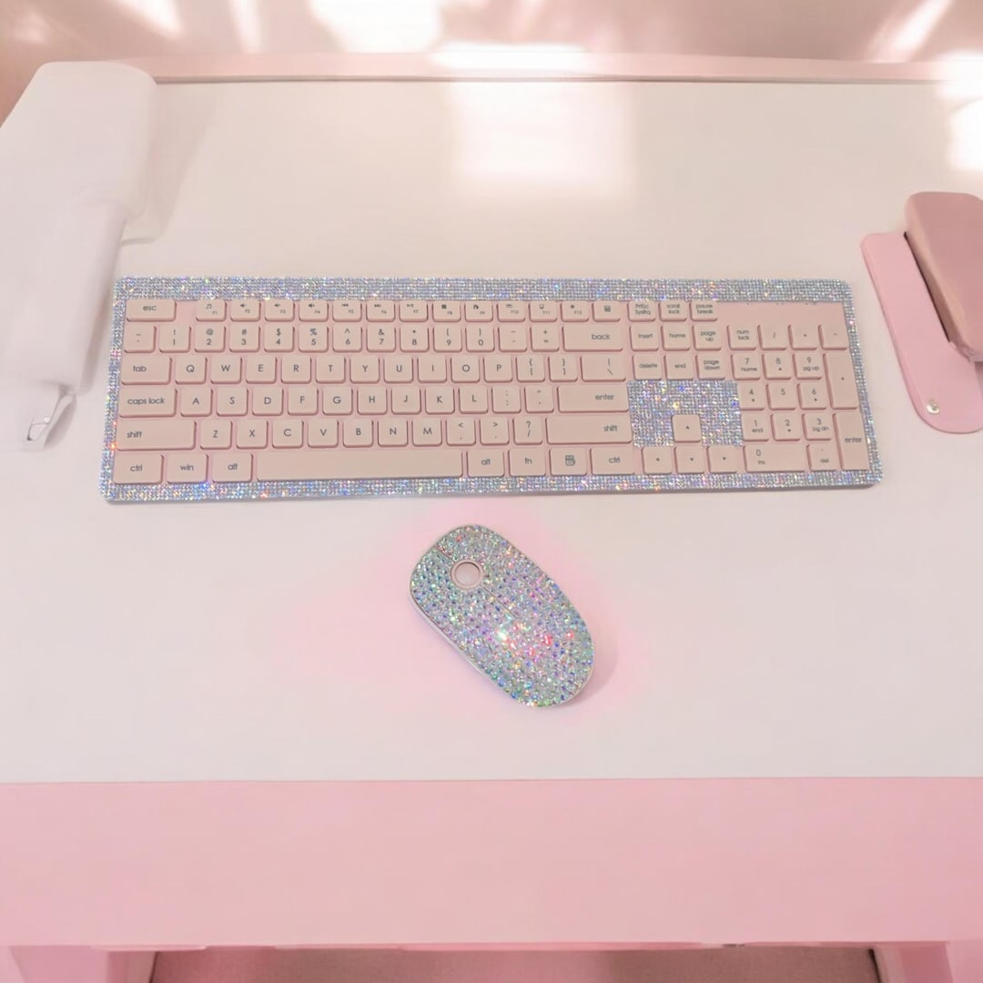 Bedazzled Wireless Keyboard and Mouse (pink) - Etsy