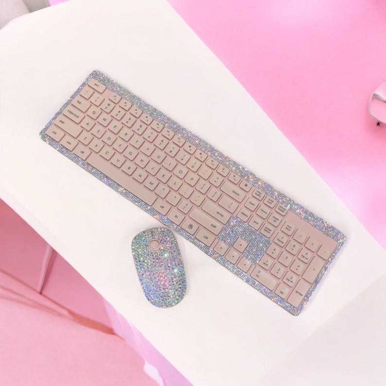 Bedazzled Wireless Keyboard and Mouse (pink) - Etsy