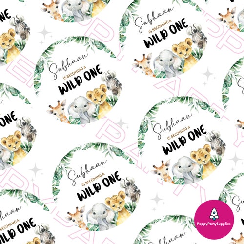 Personalised Wild One 1st Birthday Party Favour Tag Stickers - Etsy
