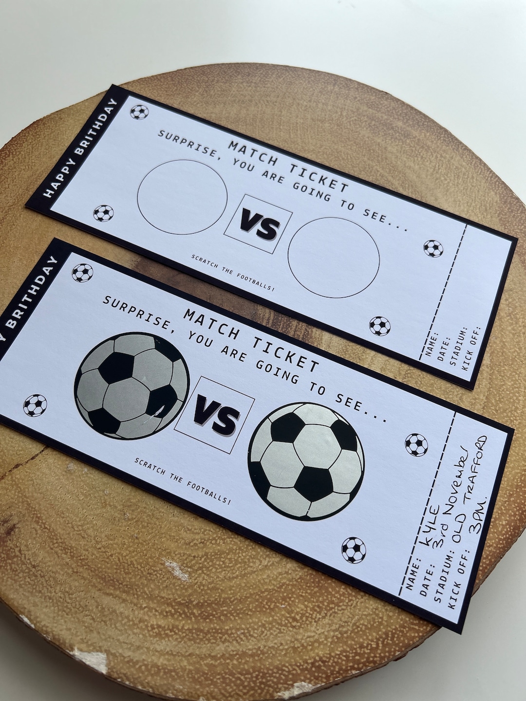 DIY Personalised Football Scratch Reveal Ticket | Surprise Voucher ...