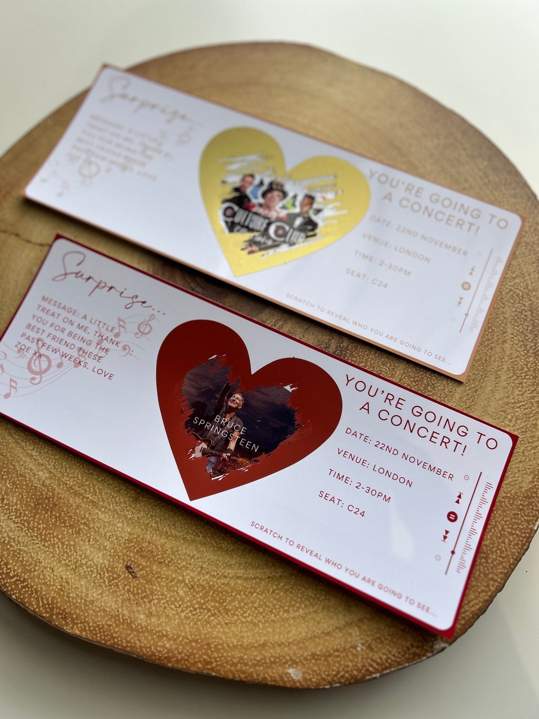 Personalised Concert/singer/band Scratch Reveal Ticket | Event Ticket ...