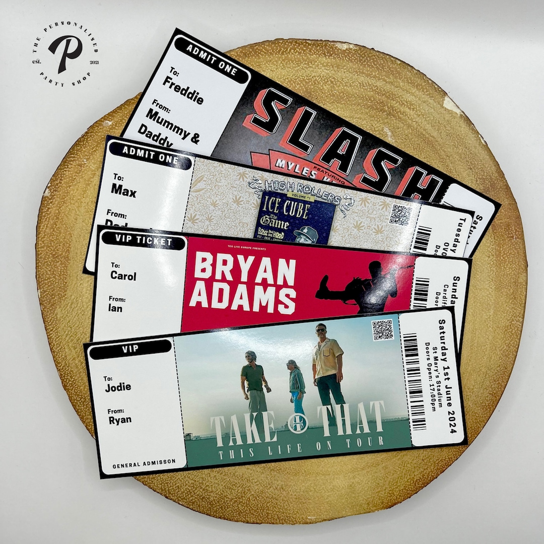 PERSONALISED Surprise Concert Ticket Special Present Gift Voucher ...