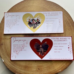 Personalised Concert/singer/band Scratch Reveal Ticket | Event Ticket ...