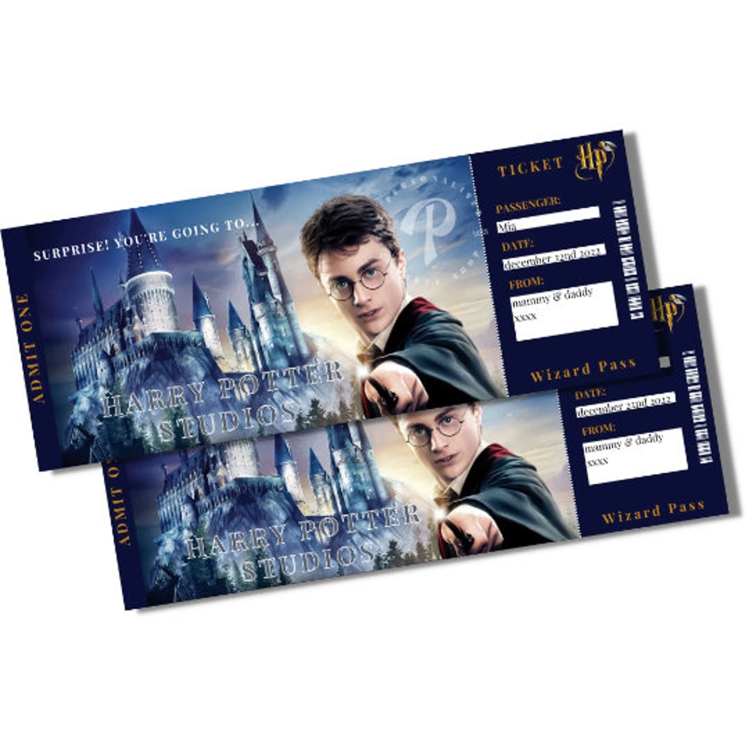 PERSONALISED Harry Potter Keepsake Surprise Studios Tour Ticket Special ...
