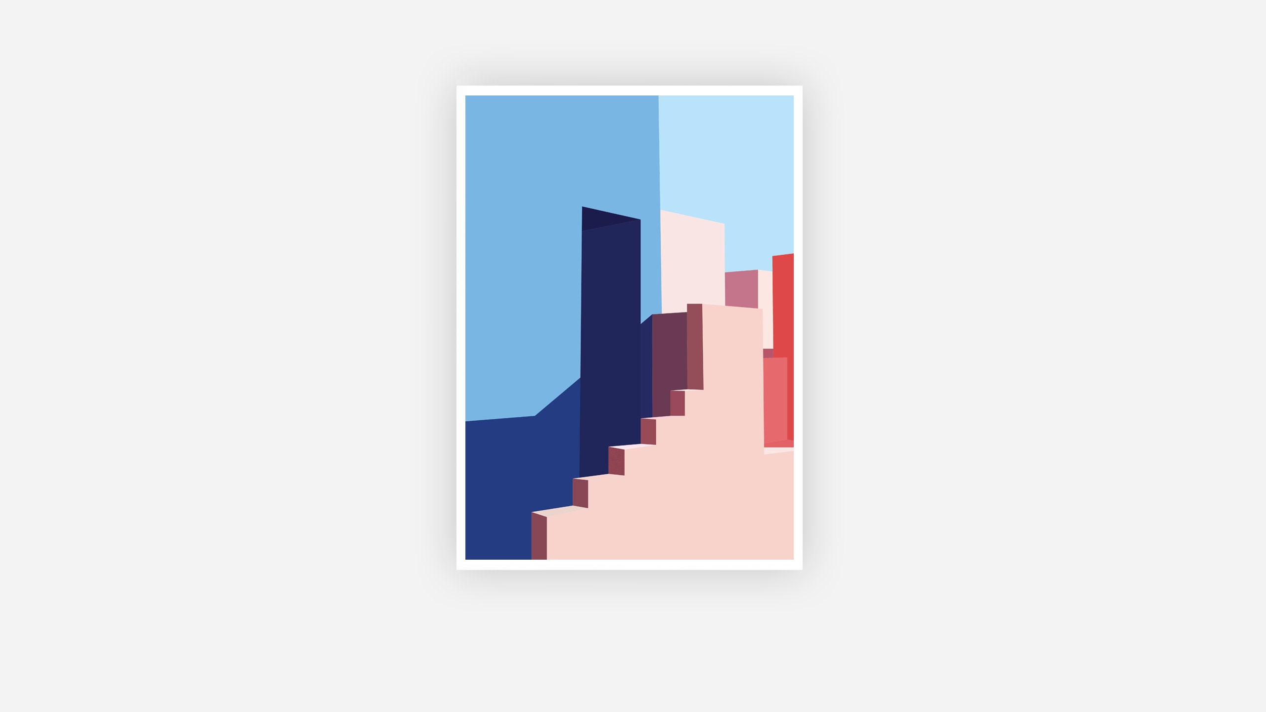 Minimal Colourful Architecture Digital Art Print 1 - Etsy