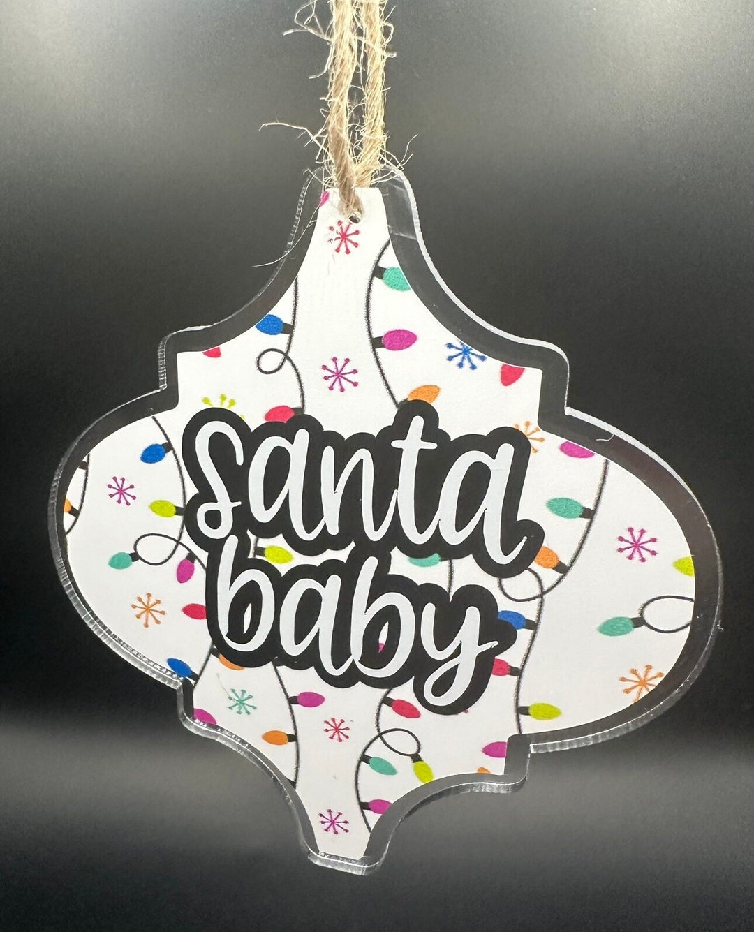 Christmas Arabesque Acrylic Ornament, Mosaic Holiday Decor, Mini or ...