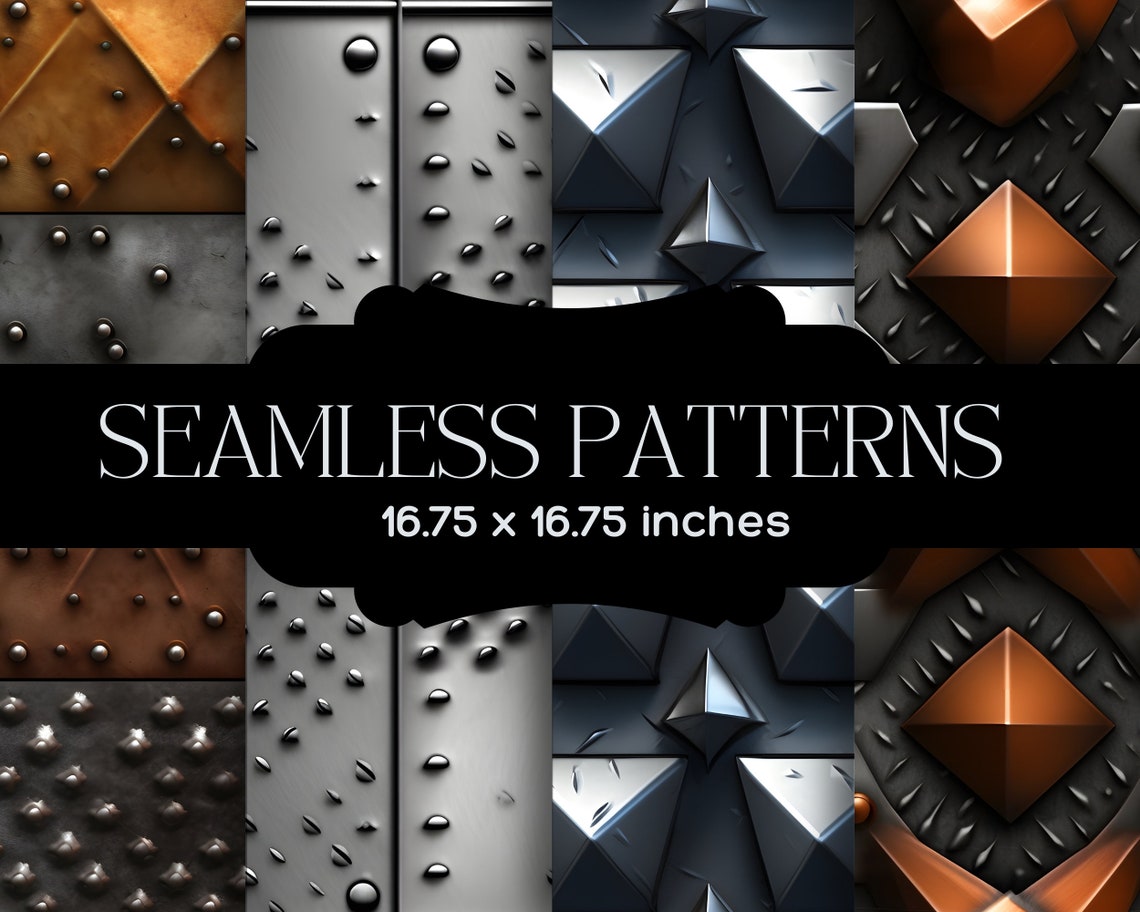 Metal Texture Seamless Digital Paper Patterns COMMERCIAL USE Instant ...