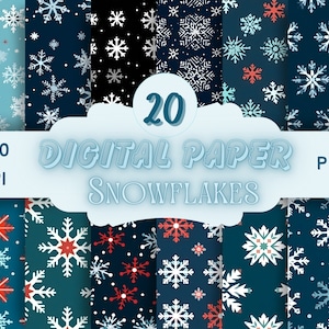 Snowflakes Seamless Digital Paper Winter Patterns Christmas Ice Paper ...