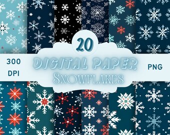 Snowflakes Seamless Digital Paper Winter Patterns Christmas Ice Paper ...