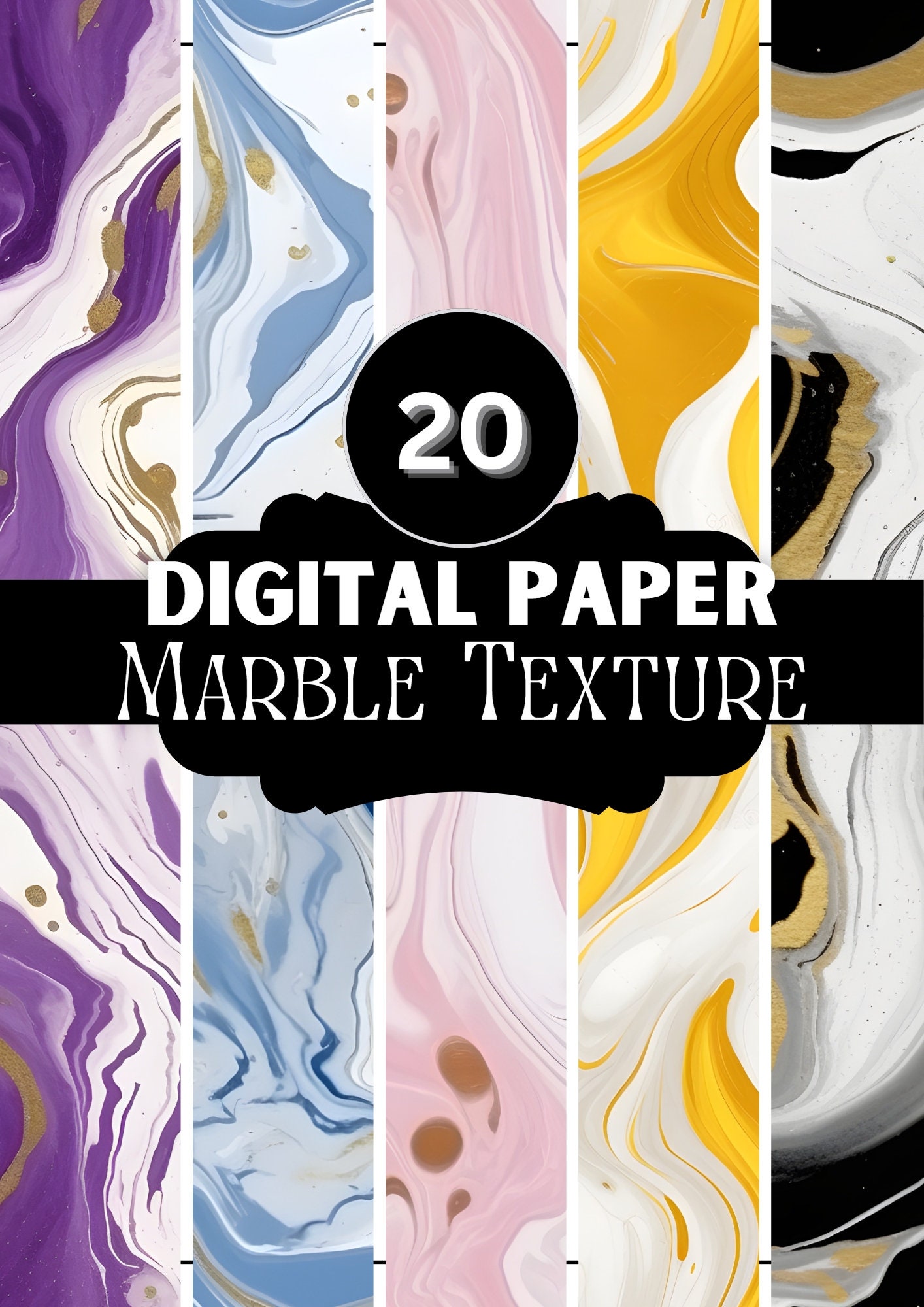 Marble Texture Seamless Digital Paper Patterns COMMERCIAL USE Instant ...