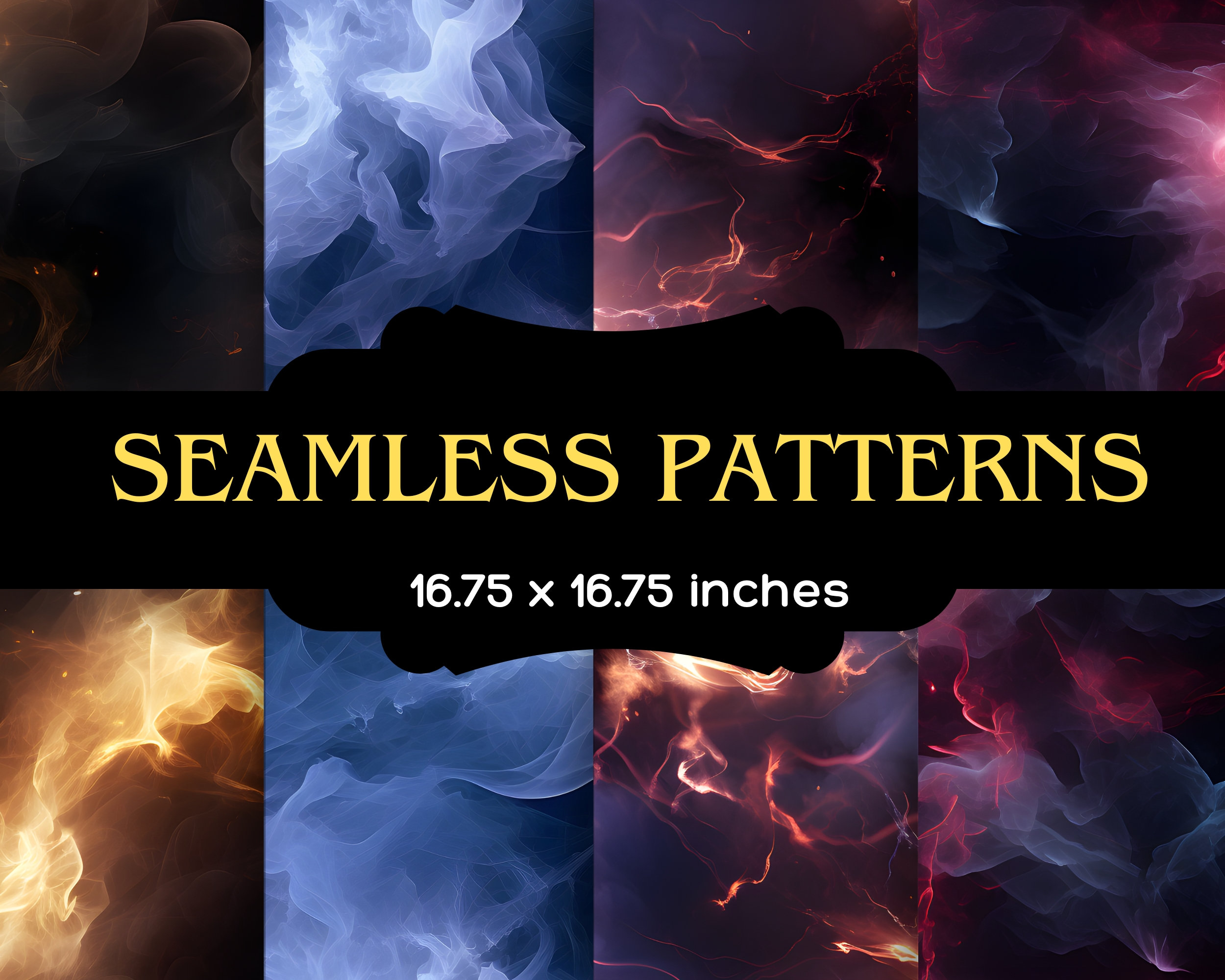 Magical Smoke Seamless Digital Paper Patterns COMMERCIAL USE Instant ...