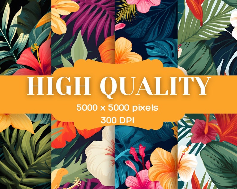 Tropical Paradise Digital Papers COMMERICAL USE Instant Download ...