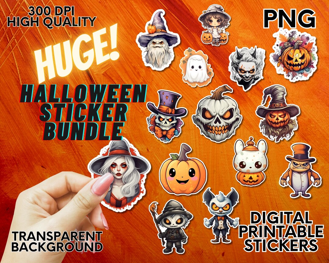 Huge Halloween Digital Stickers Bundle Printable Instant Download ...