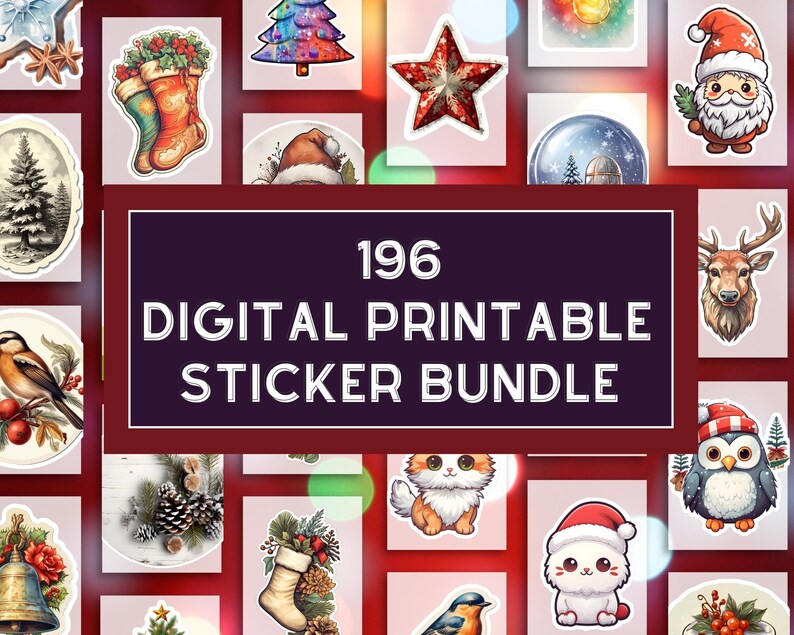 Huge Christmas Digital Stickers Bundle Printable Instant Download ...