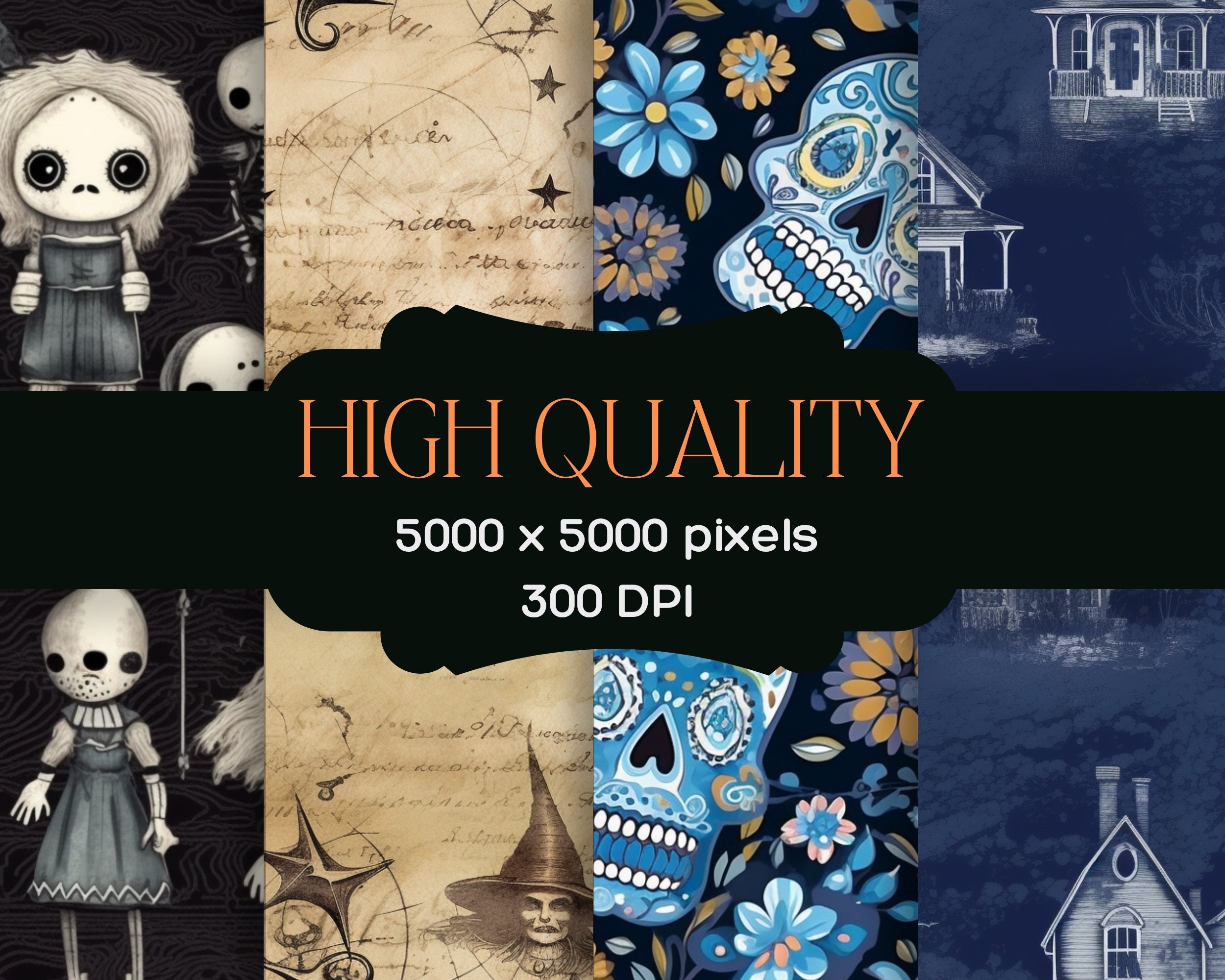 Halloween Mix Digital Paper COMMERICAL US Instant Download Scrapbooking ...