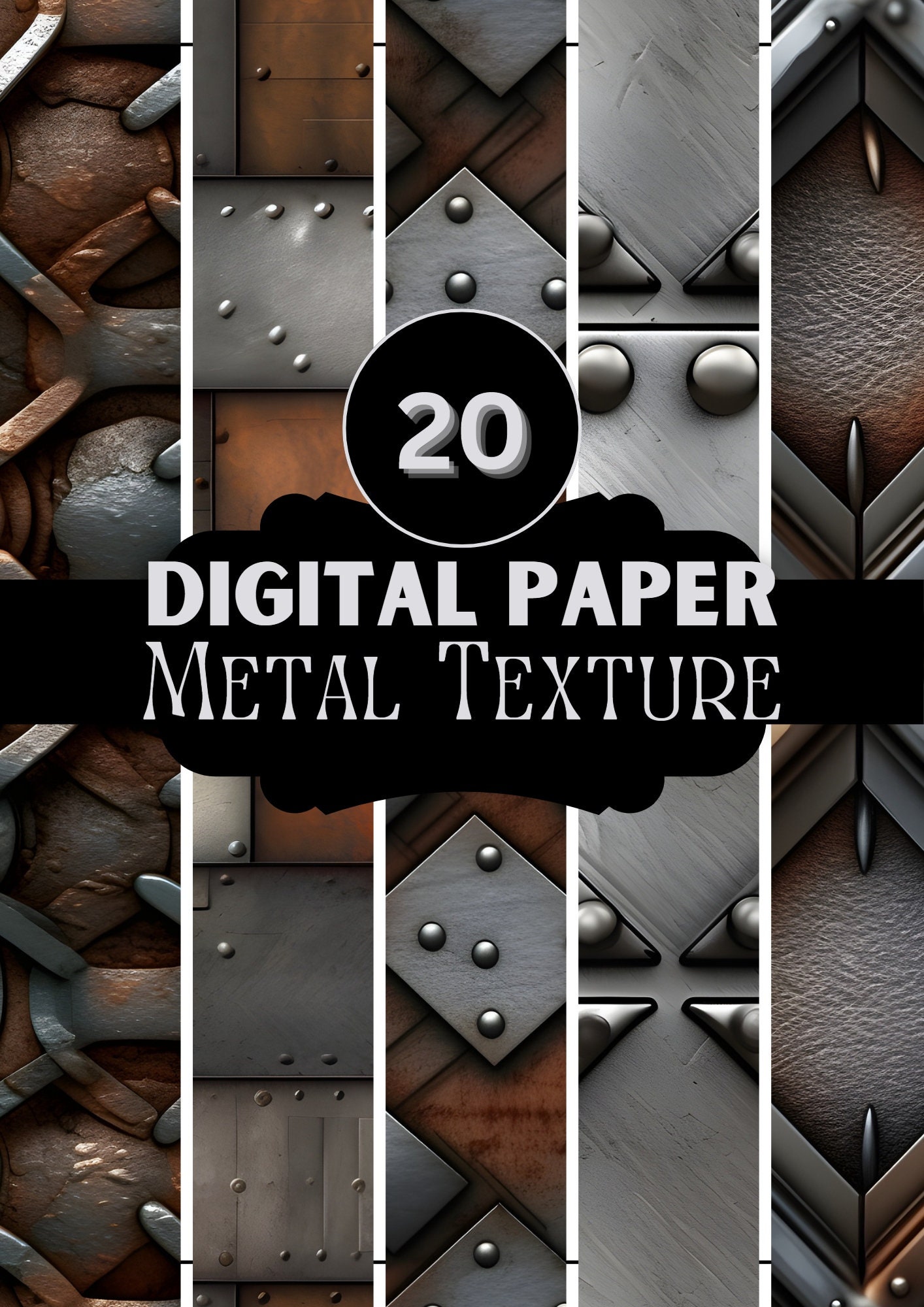 Metal Texture Seamless Digital Paper Patterns COMMERCIAL USE Instant ...
