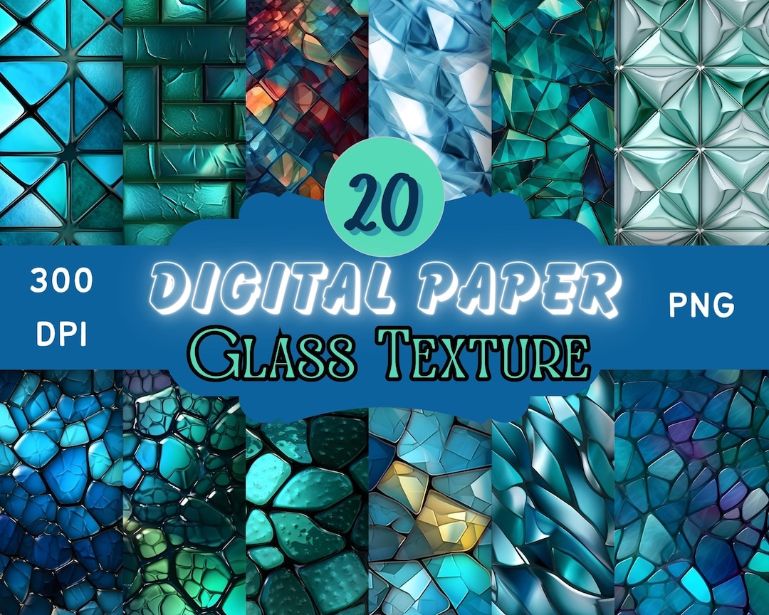 Glass Texture Digital Seamless Paper Patterns COMMERCIAL USE Instant ...