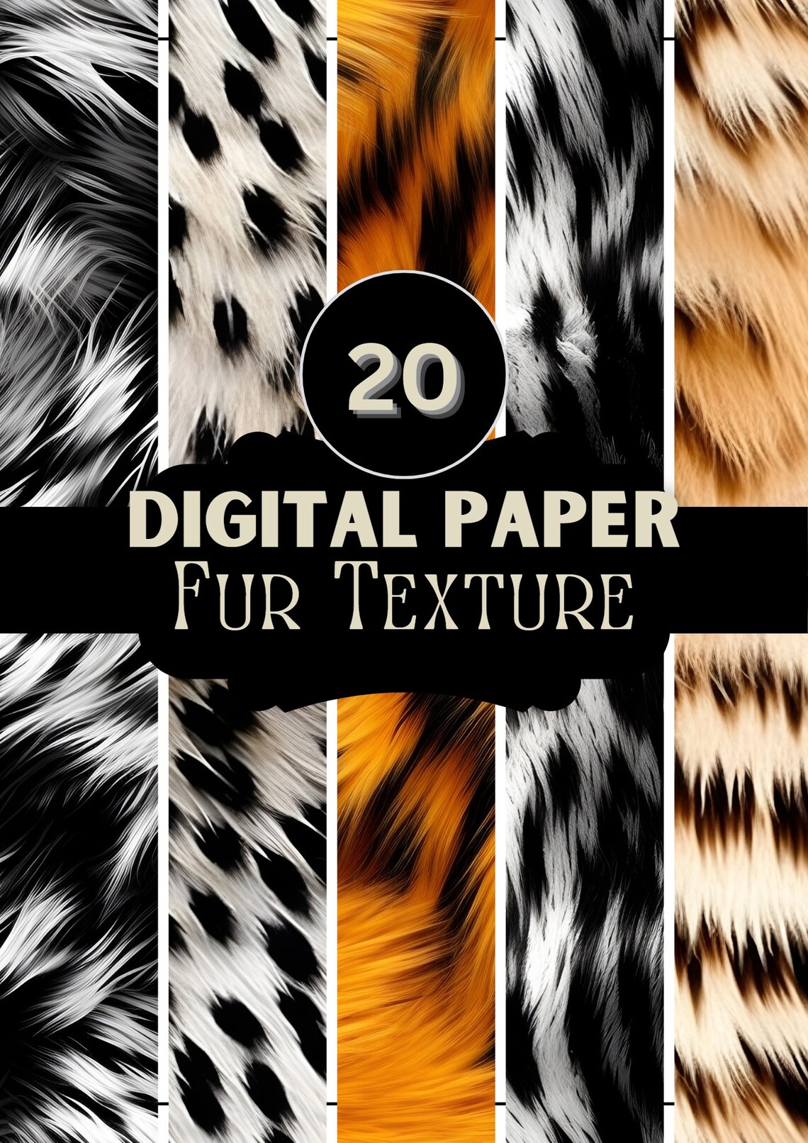 Animal Fur Texture Seamless Digital Paper COMMERCIAL USE Digital ...