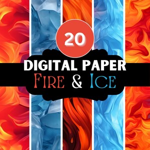 Fire and Ice Seamless Digital Paper COMMERCIAL USE Scrapbook Paper ...