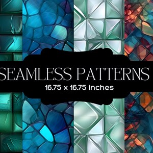 Glass Texture Digital Seamless Paper Patterns COMMERCIAL USE Instant ...