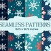Snowflakes Seamless Digital Paper Winter Patterns Christmas Ice Paper ...