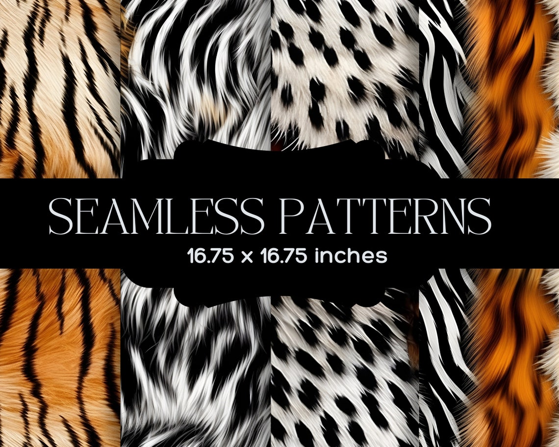 Animal Fur Texture Seamless Digital Paper COMMERCIAL USE Digital ...