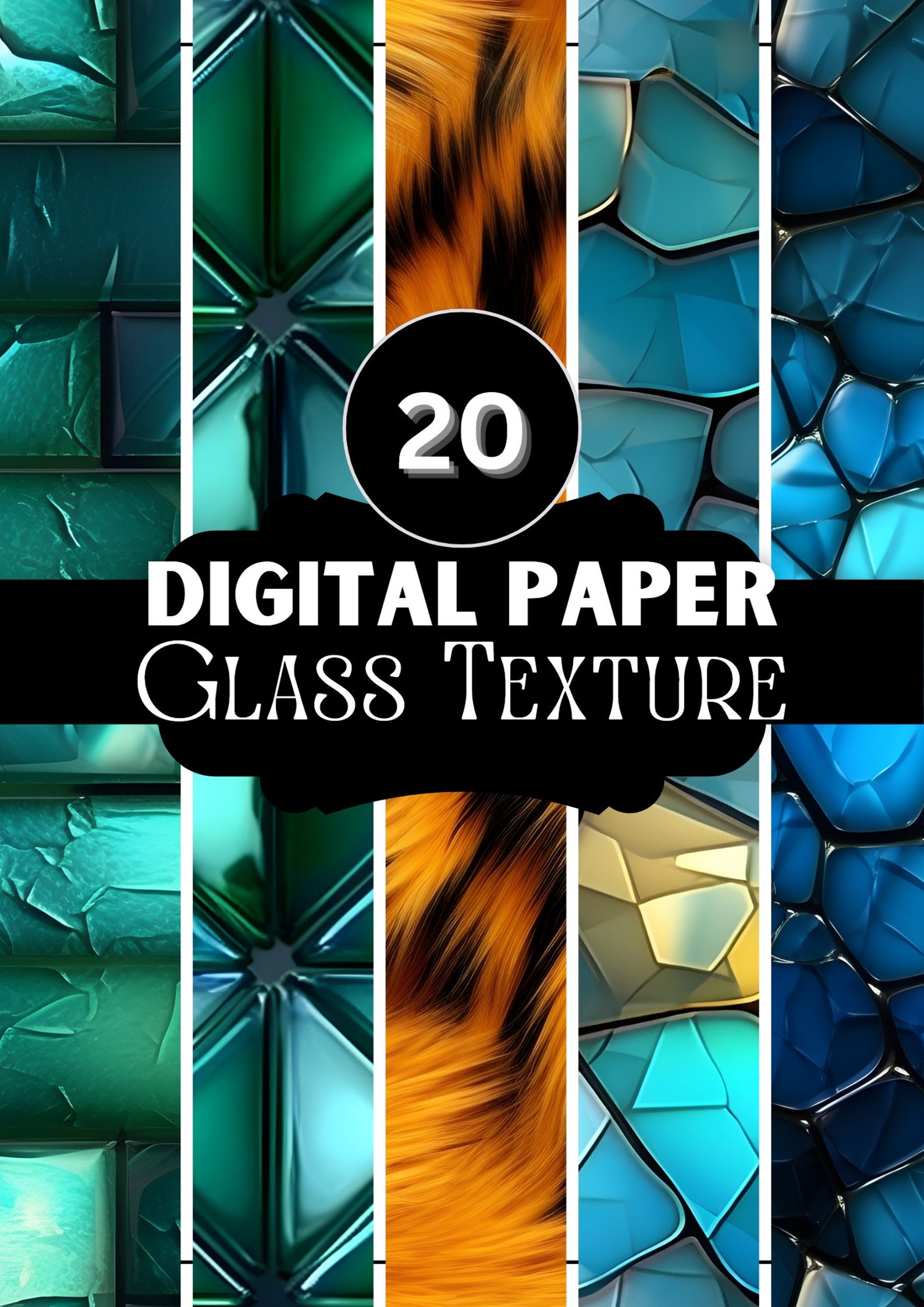 Glass Texture Digital Seamless Paper Patterns COMMERCIAL USE Instant ...