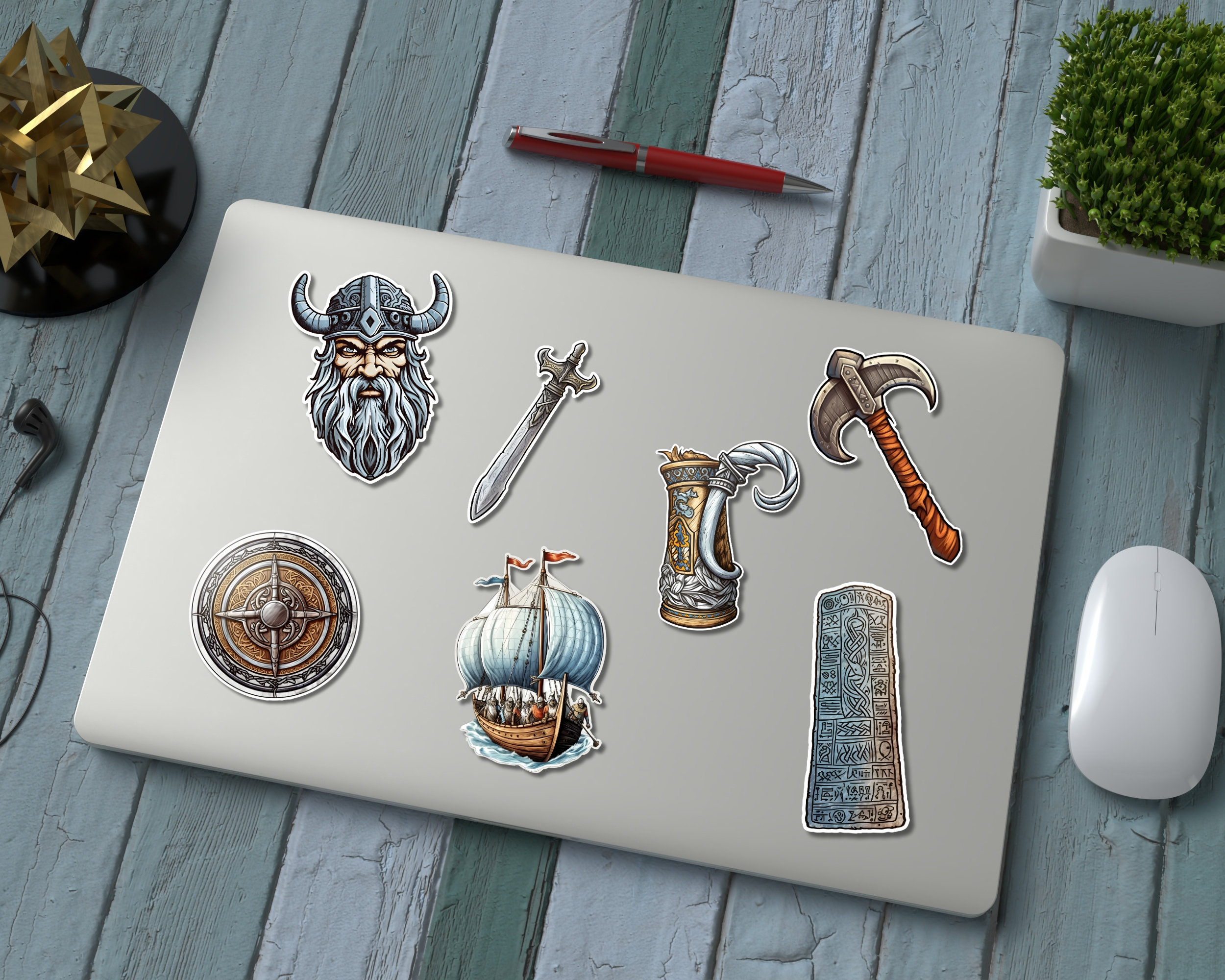 Viking Digital Stickers Printable Instant Download COMMERCIAL USE ...