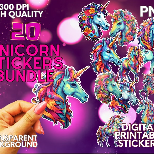 Unicorn Stickers - Etsy