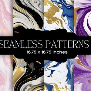 Marble Texture Seamless Digital Paper Patterns COMMERCIAL USE Instant ...