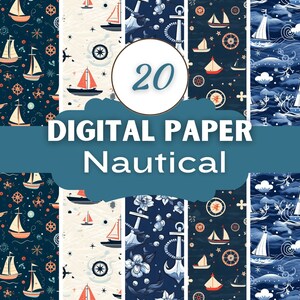 Nautical Seamless Digital Paper Patterns COMMERCIAL USE Instant ...