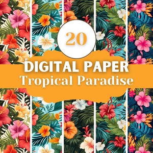 Tropical Paradise Digital Papers COMMERICAL USE Instant Download ...