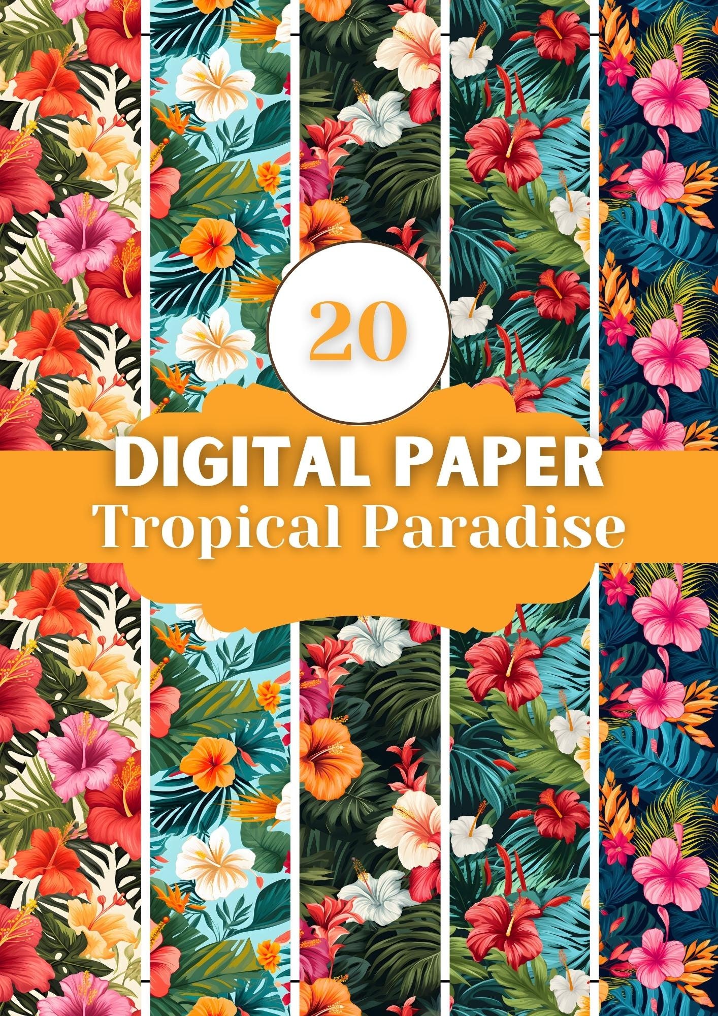 Tropical Paradise Digital Papers COMMERICAL USE Instant Download ...