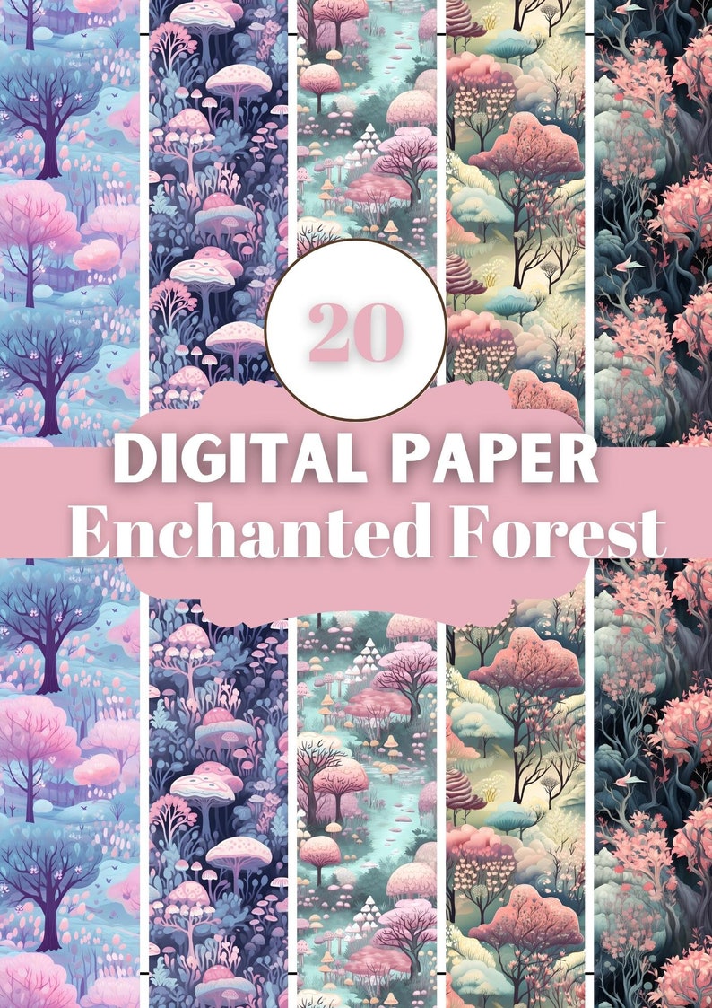 Enchanted Forest Digital Papers COMMERICAL USE Instant Download ...