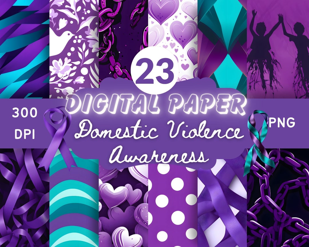 Domestic Violence Awareness Seamless Digital Paper Patterns COMMERCIAL ...