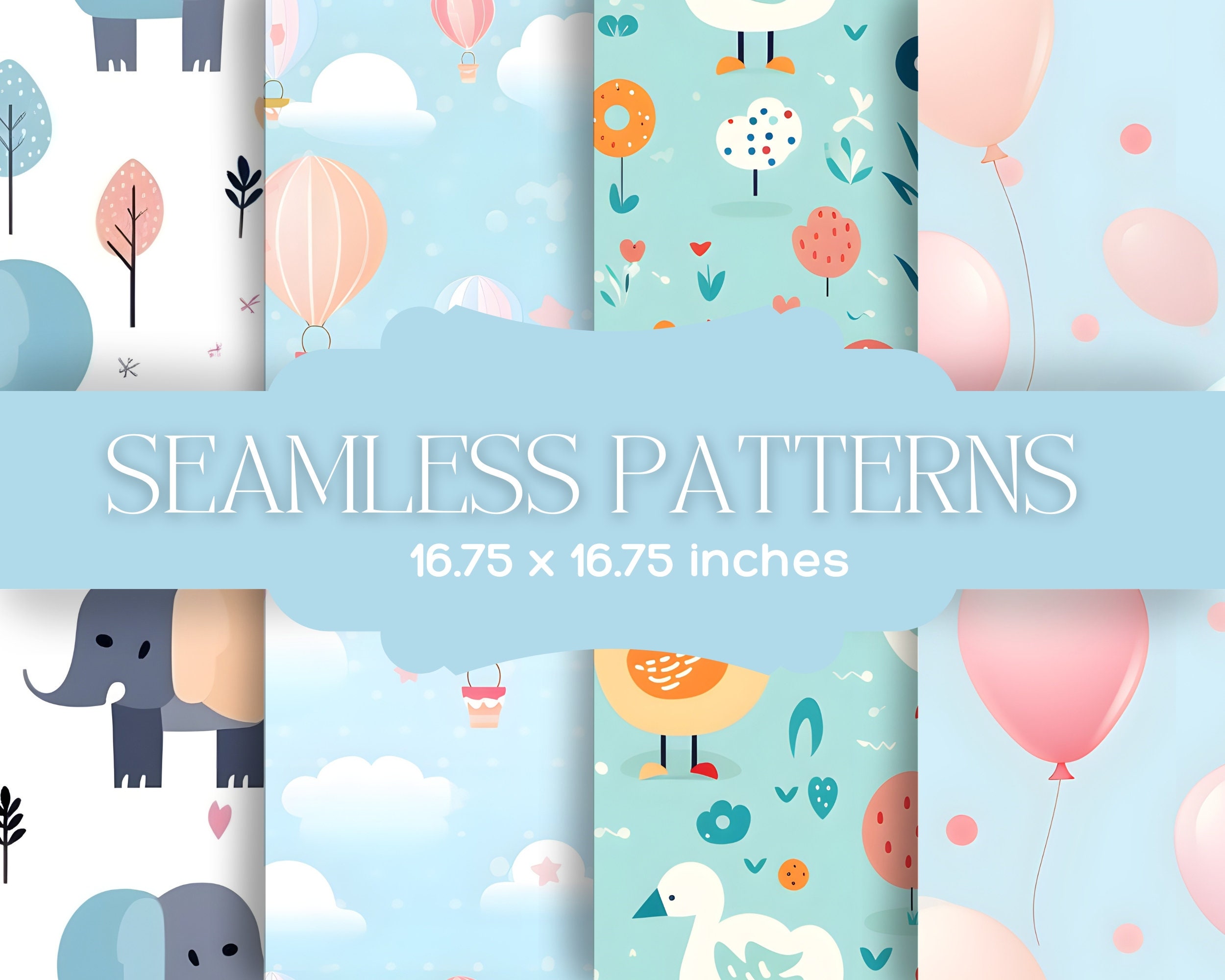 Digital Paper Baby Shower Seamless Digital Paper Digital Paper ...