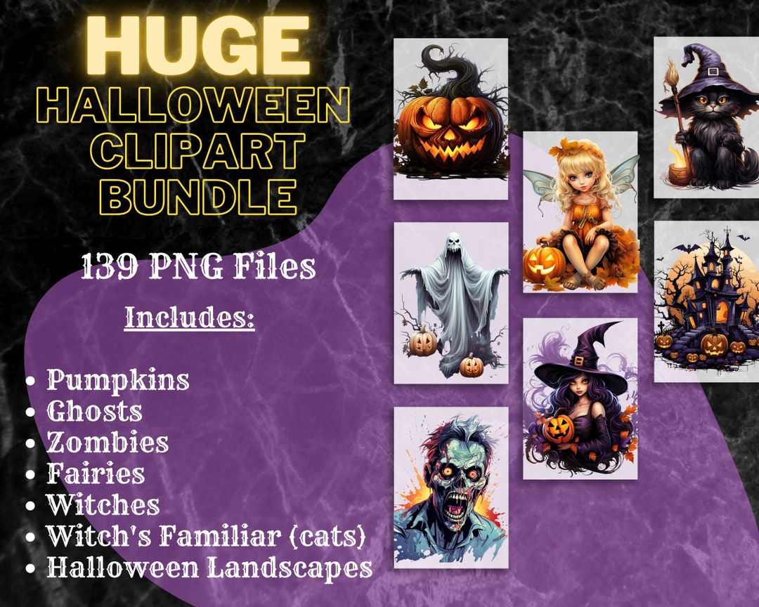 Huge Halloween Clipart Bundle Scrapbook Clipart Witch Clipart Halloween ...