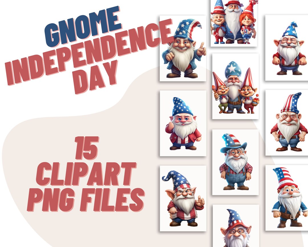Clipart Independence Day Gnome Clipart Red, White, and Blue Gnome ...